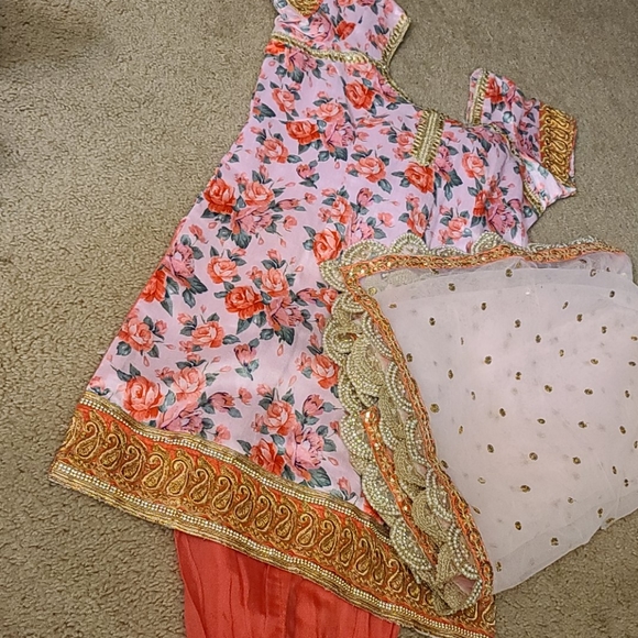 Dresses | 3 Piece Coral Pink Color Salwar Suit | Poshmark